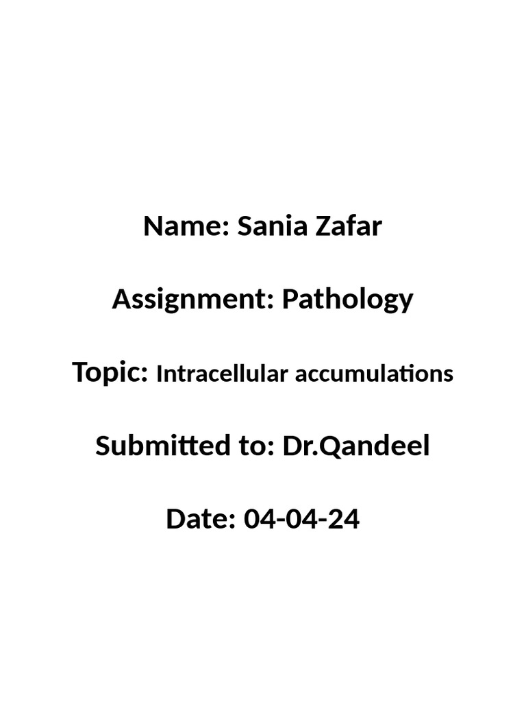 Intracellular Accumulations Guide | PDF | Biology | Cell Biology