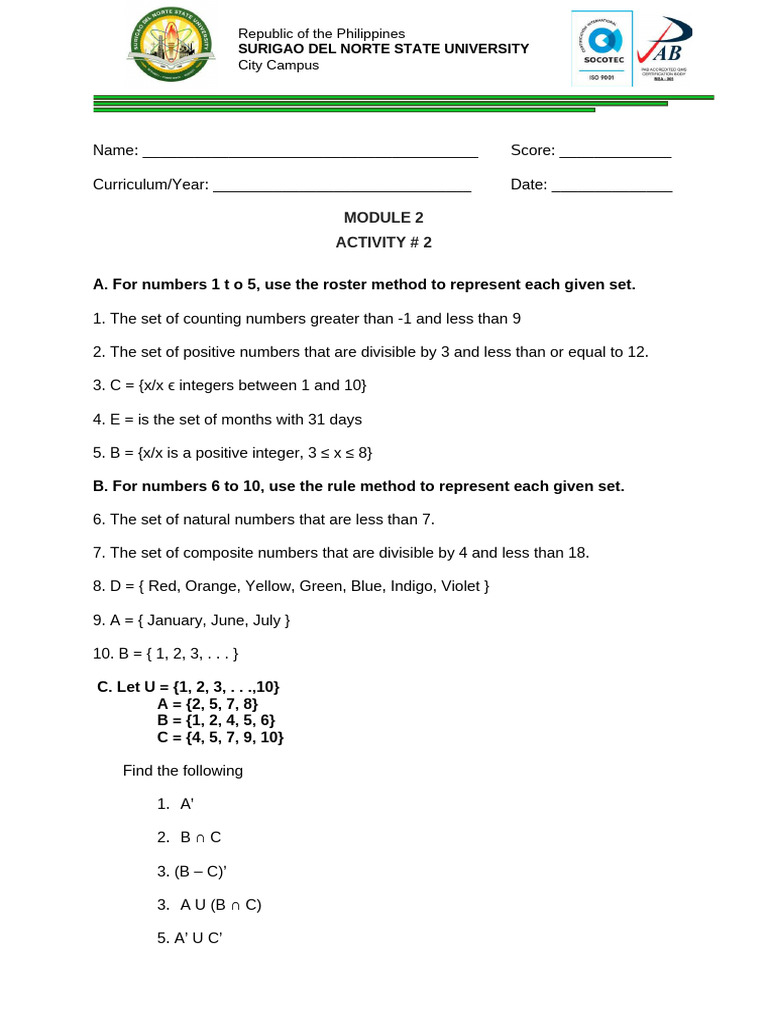 MODULE-2-ACTIVITY2 | PDF | Mathematics