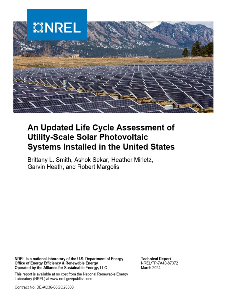 Life Cycle Assessment of Solar PV | PDF | Life Cycle Assessment ...