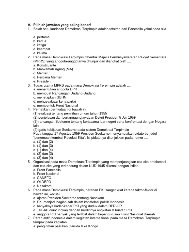 SOAL SAS SEJARAH KELAS XII | PDF