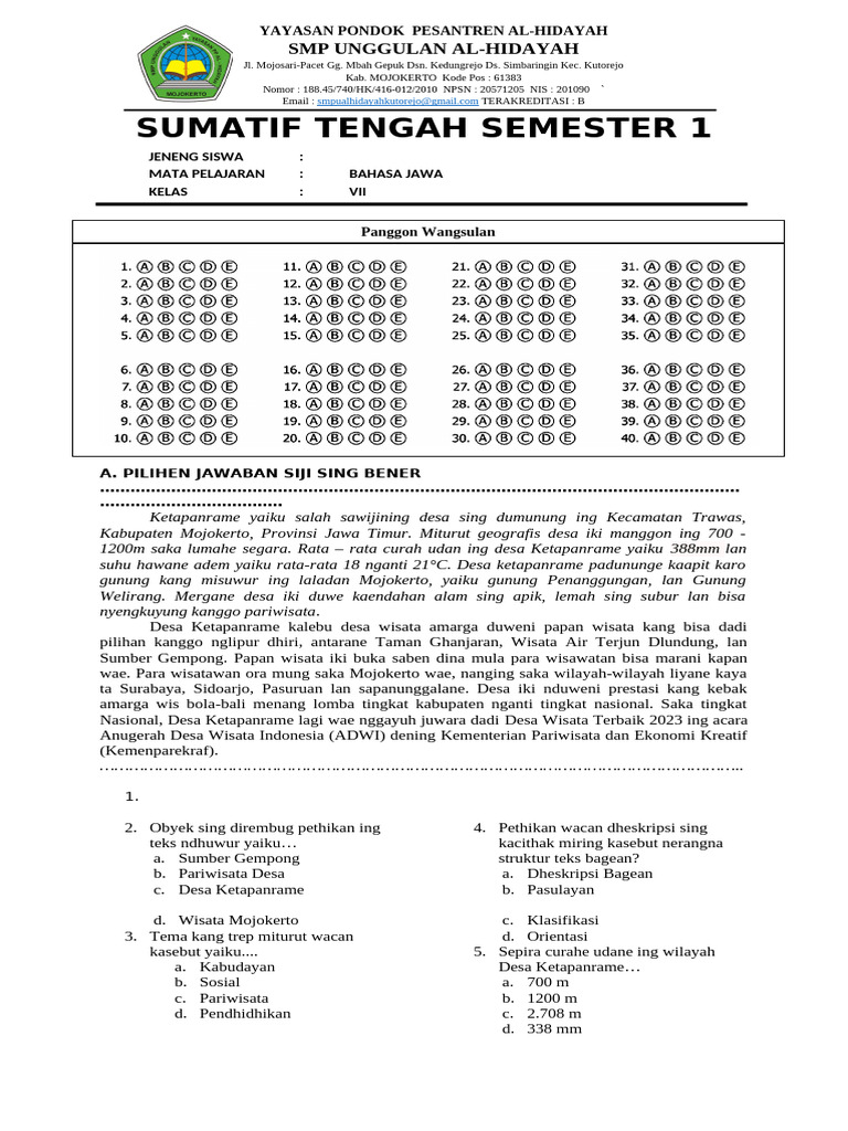 STS 7 Jawa 2023-2024 | PDF