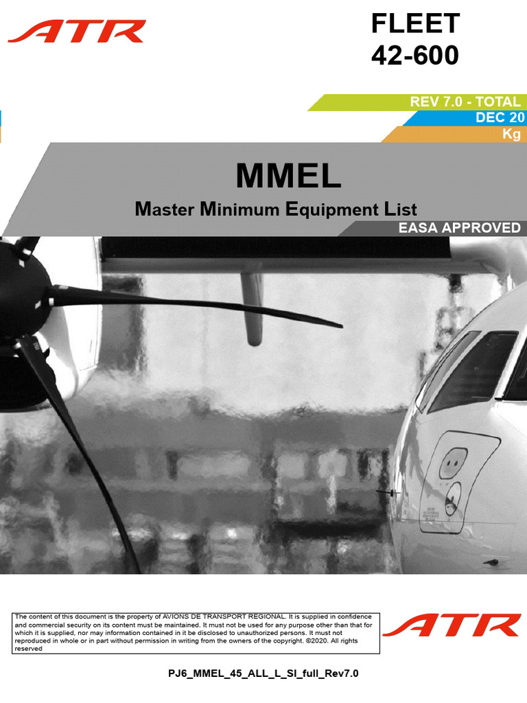 MMEL 42-600 - Rev7.0 | PDF | Aircraft | Aviation