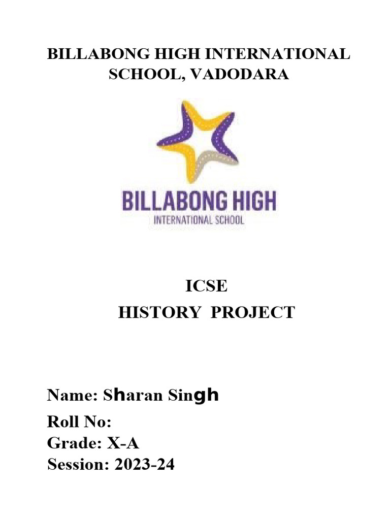 Icse History Project Billabong School Pdf