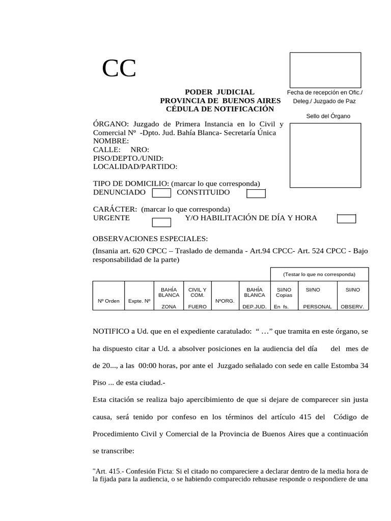 Modelo Ced Absolucion Posiciones | PDF | Gobierno | Separación de poderes
