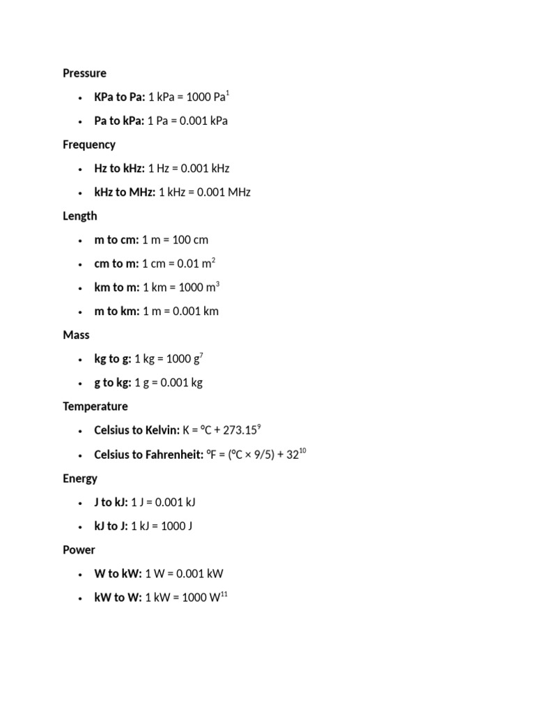 Common Unit Conversions in Physics | PDF
