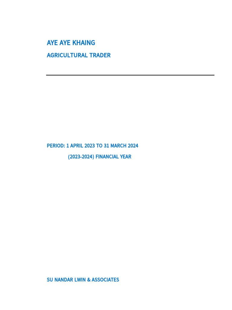 Aye Aye Khaing - 2023-2024 Financial Year - Htet Wai Lin - 1 | PDF | Expense | Revenue