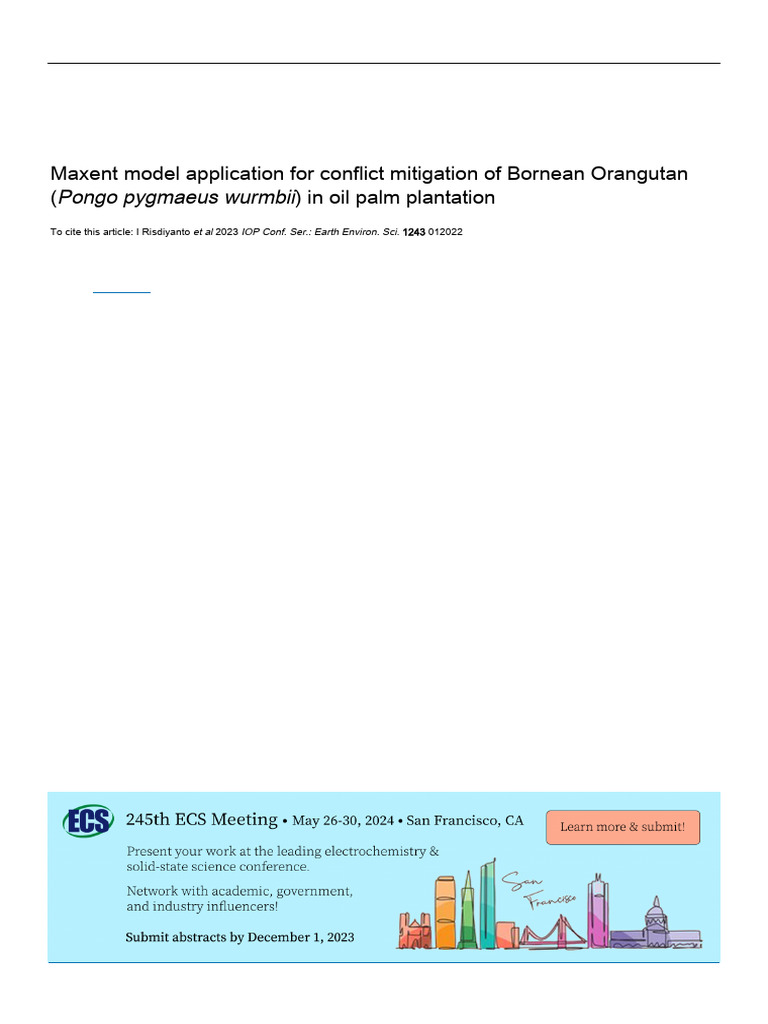 Maxent Model Application For Conflict Mitigation o | PDF