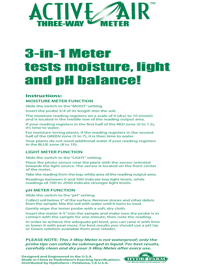 Three-Way Meter Usage Guide | PDF