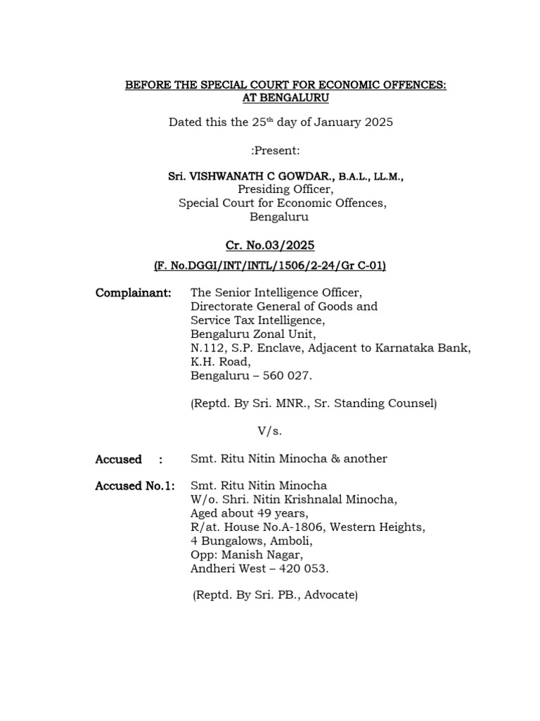 Ritu Bail Rejection in Bangalore MM Court | PDF | Bail | Arrest