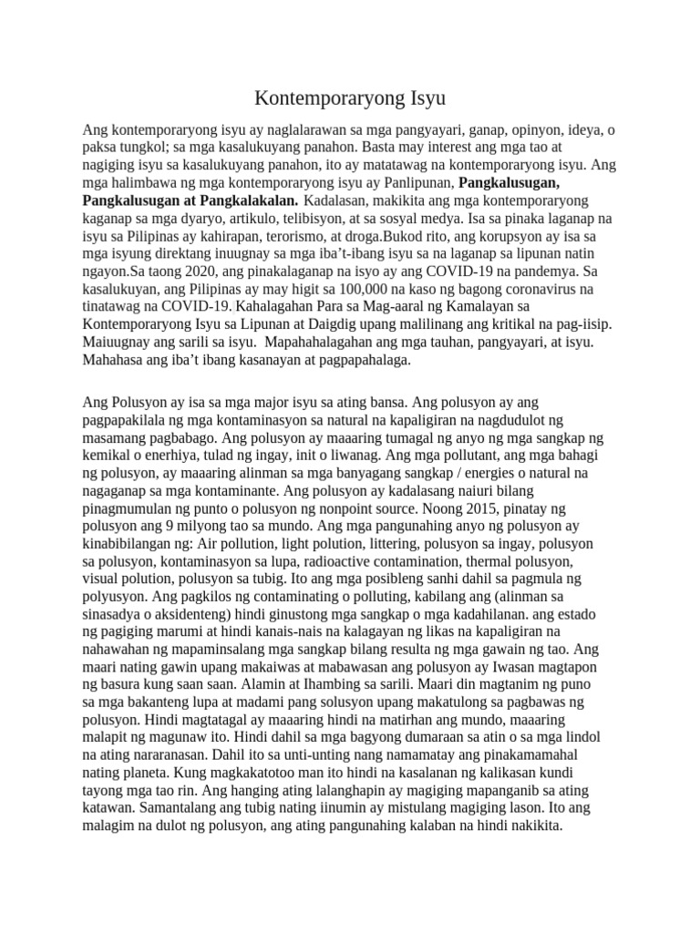 Kontemporaryong Isyu | PDF