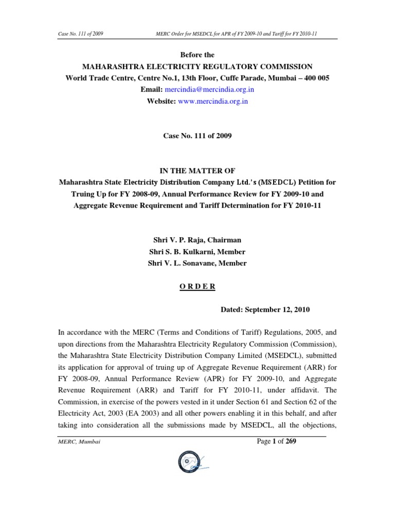 Msedcl Tarriff | PDF | Expense | Tariff