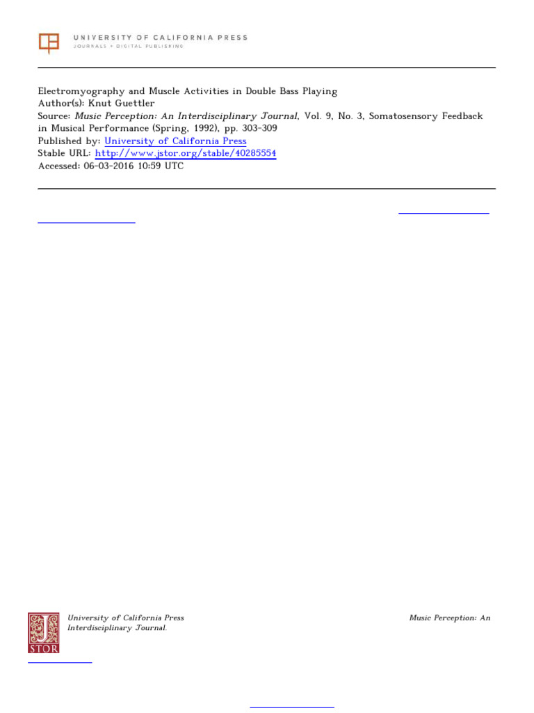 Knut Guettler (1992) - Electromyography and Muscle Activities in Double ...