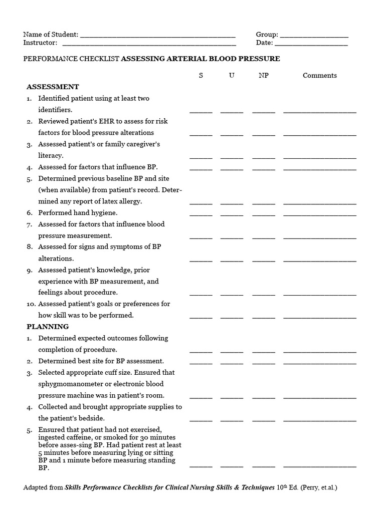 Checklist For BP and SPO2 Monitoring | PDF | Pulse | Blood Pressure