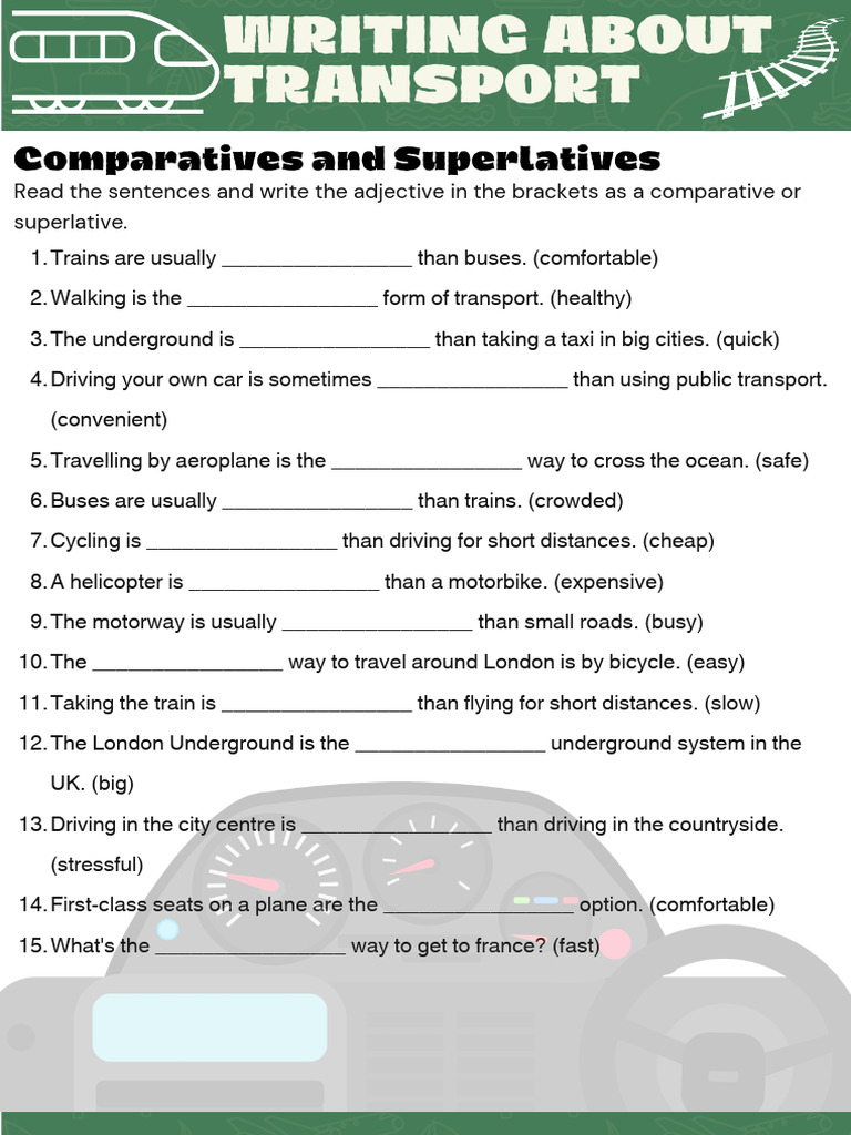 Writing About Transport WS3 | PDF | Train | Transport