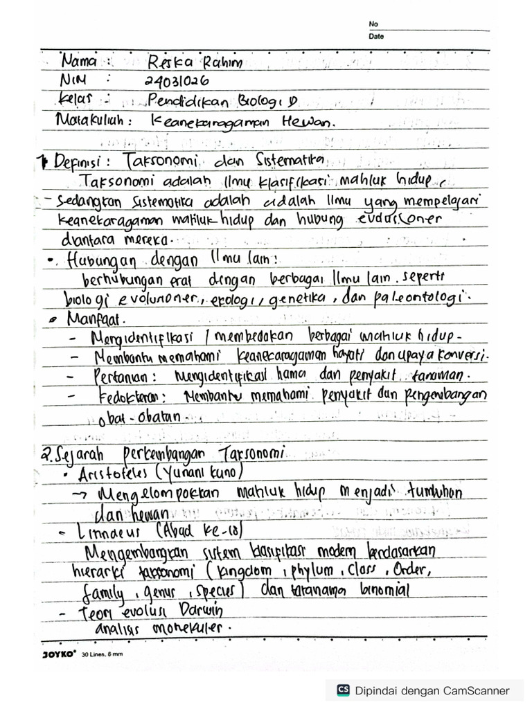 Tugas Keanekaragaman Hewan Oleh Reska Rahim (25031026) | PDF