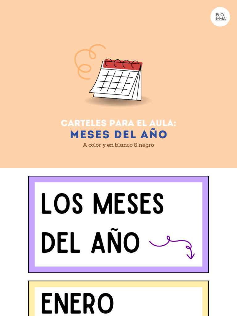 Carteles Educativos: Meses del Año | PDF