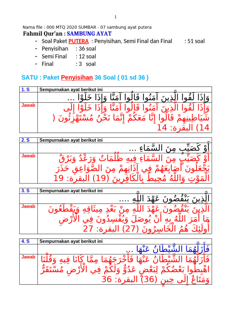 07b Sambung Ayat Putera | PDF