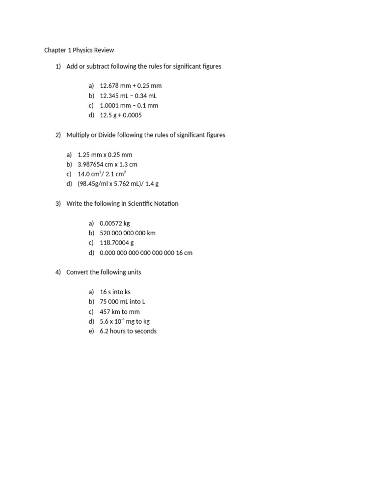 Fe Chapter 1 Physics Review | PDF