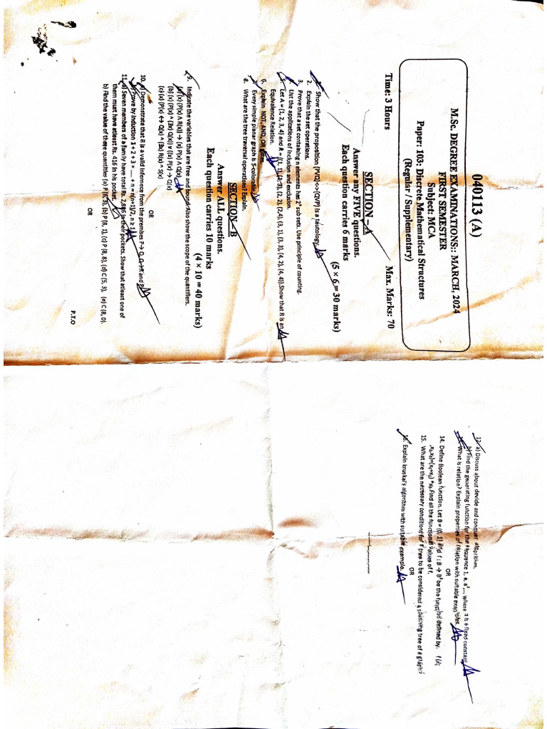 Mca 1st Sem Qs | PDF