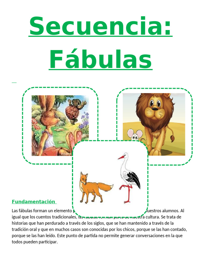 Fábulas: Educación Literaria Infantil | PDF | Coma | Fábula
