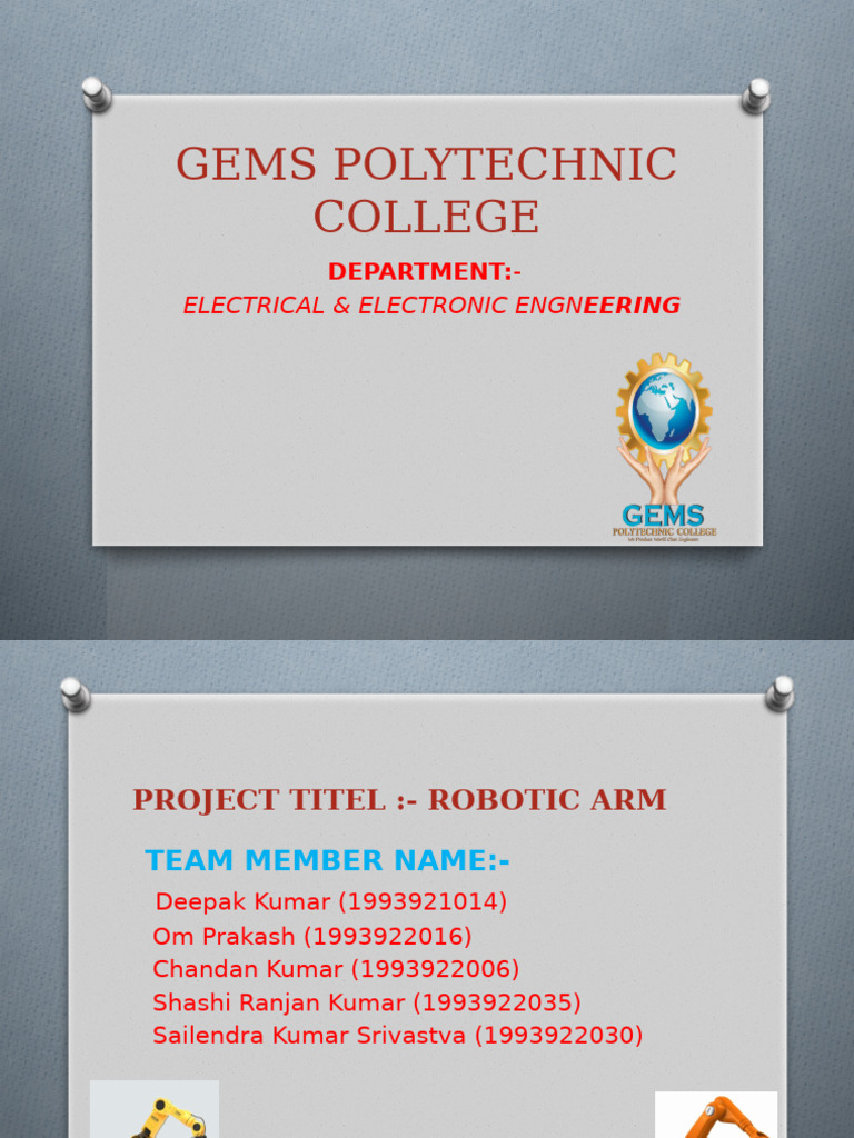Robotic Arm Project Overview and Design | PDF