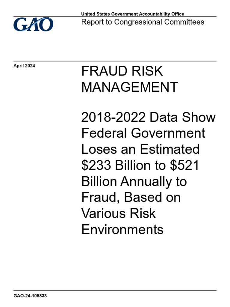Gao 24 105833 | PDF | Internal Control | Risk