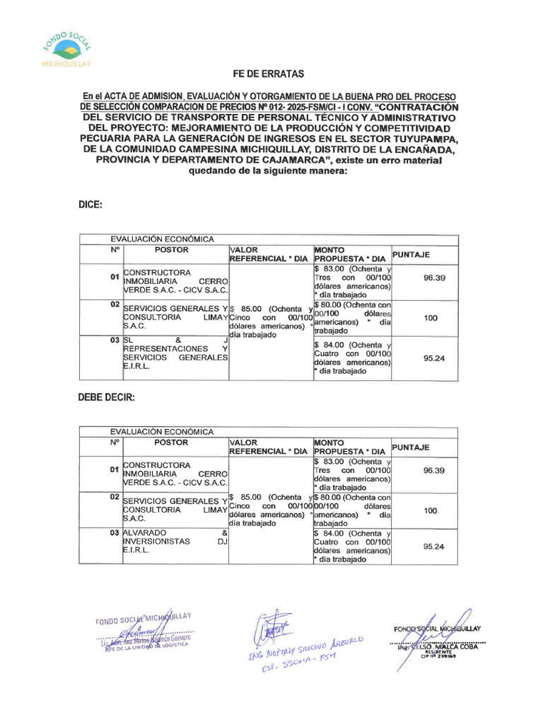 Fe de Erratas | PDF