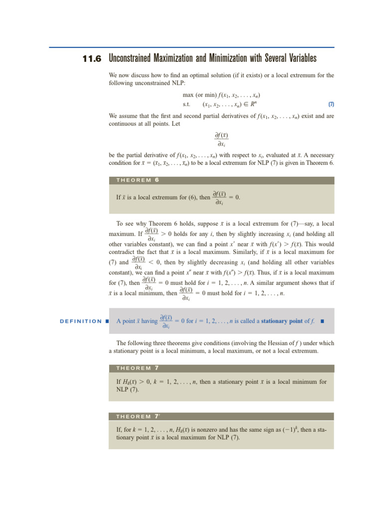 Multivariabel Tanpa Kendala | PDF | Mathematical Optimization | Mathematical Analysis