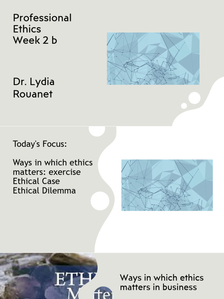 Week 2b Professional Ethics | PDF | Economies | Business