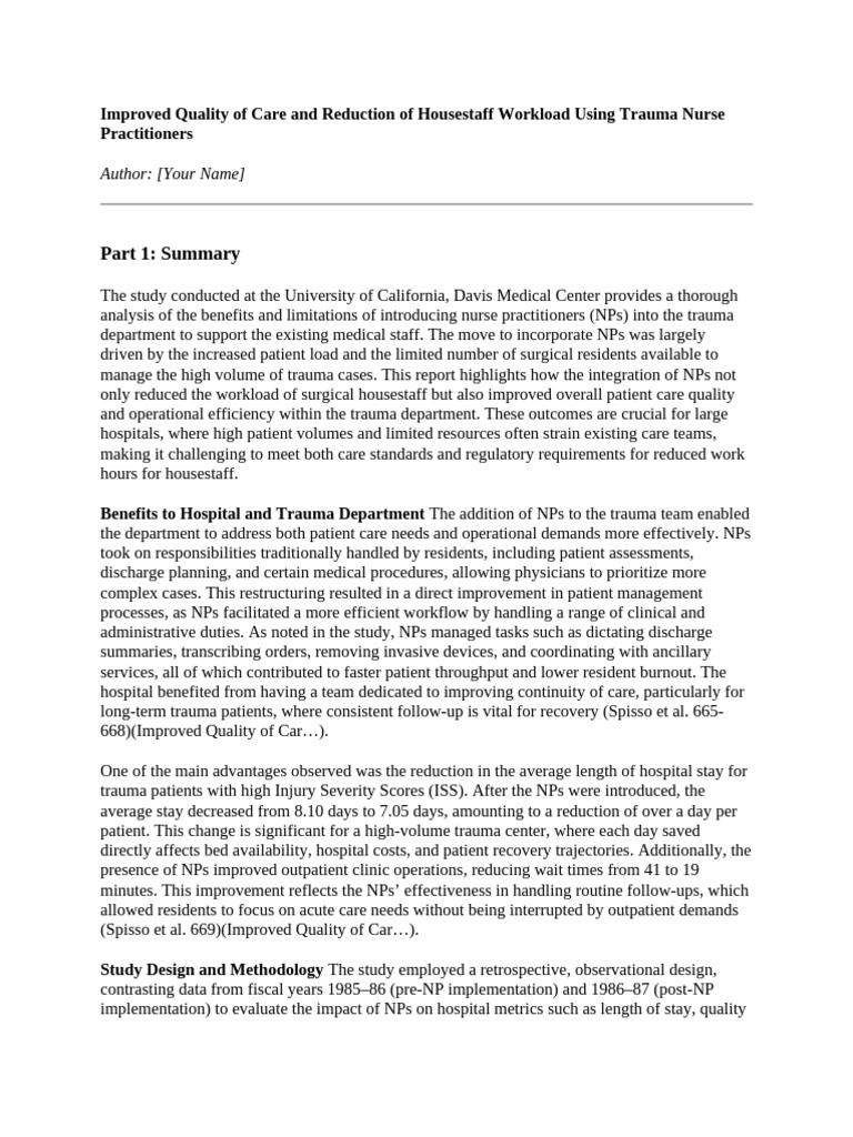 Improved Quality of Care and Reduction of Housestaff Workload Using ...