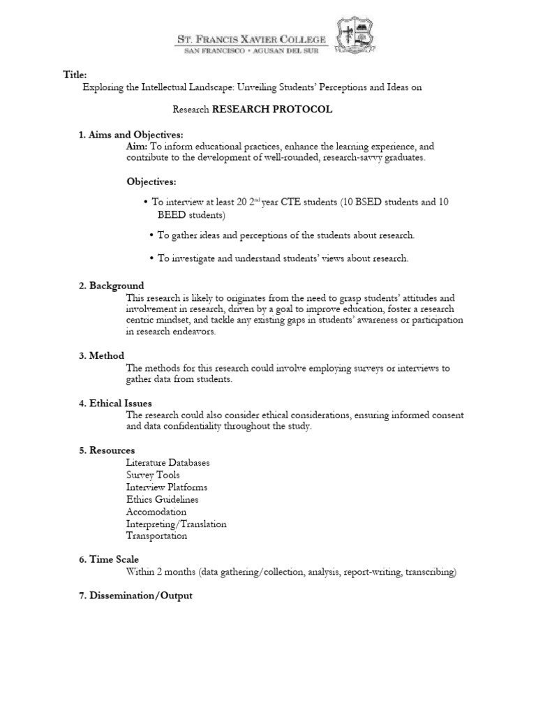 Research-Protocol Sample 2 | PDF | Cognition | Learning