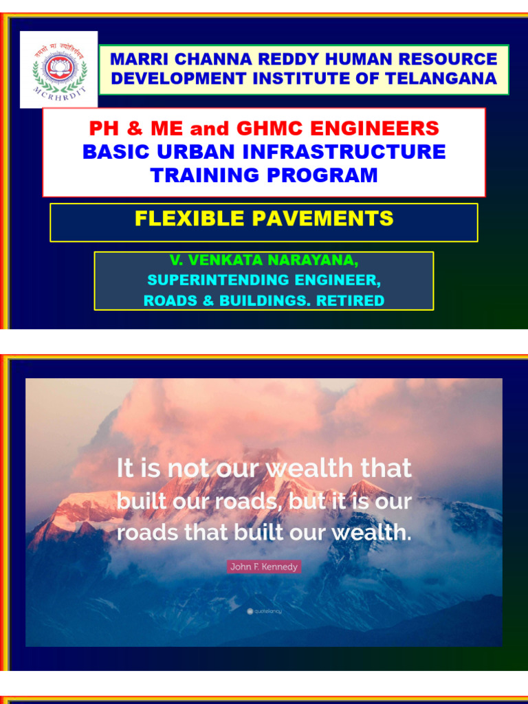 88 VVN MCRHRD PH - ME and GHMC Engineers Basic Urban Infrastructure Training Program - Highways ...