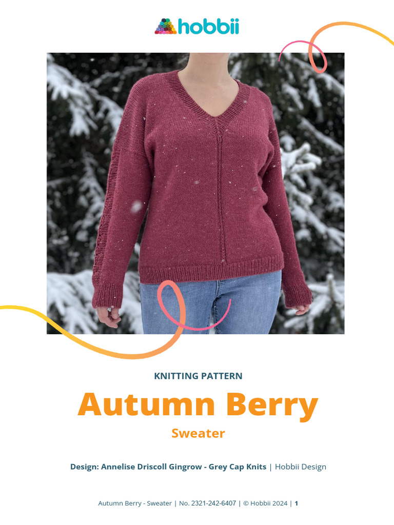 Autumn Berry Sweater Knitting Pattern | PDF | Knitting | Knitting Needle