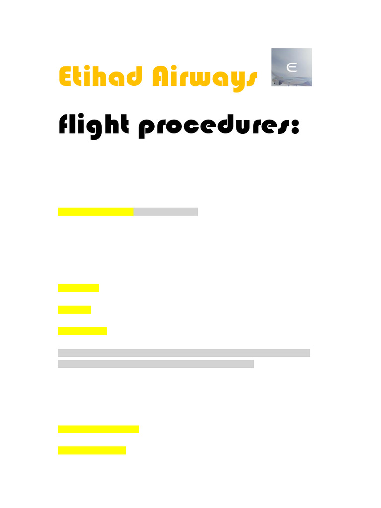 Etihad Airways Flight Procedures Guide | PDF | Transport Safety ...
