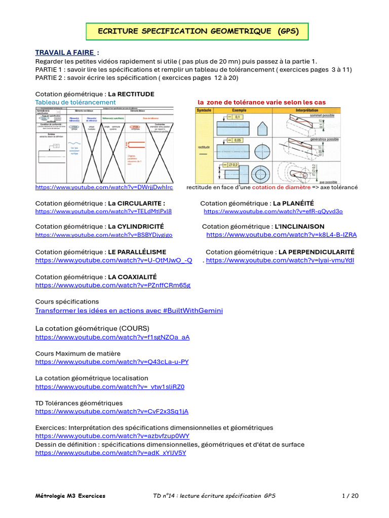 Exercices de cotation géométrique GPS | PDF | Ingénierie mécanique ...