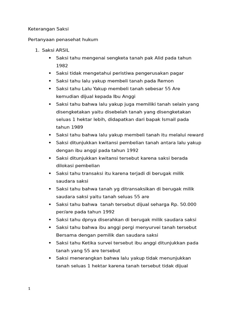 Keterangan Saksi | PDF