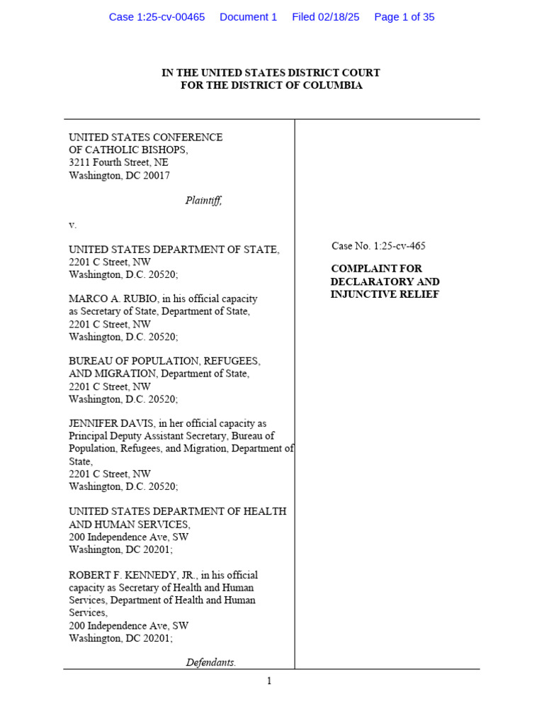 USCCB vs. State Department | PDF | Refugee | United States Code