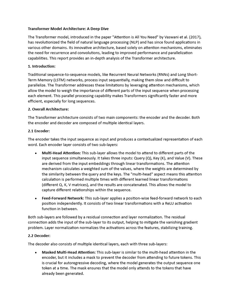 Notes 2 Transformer Model Architecture | PDF | Applied Mathematics ...