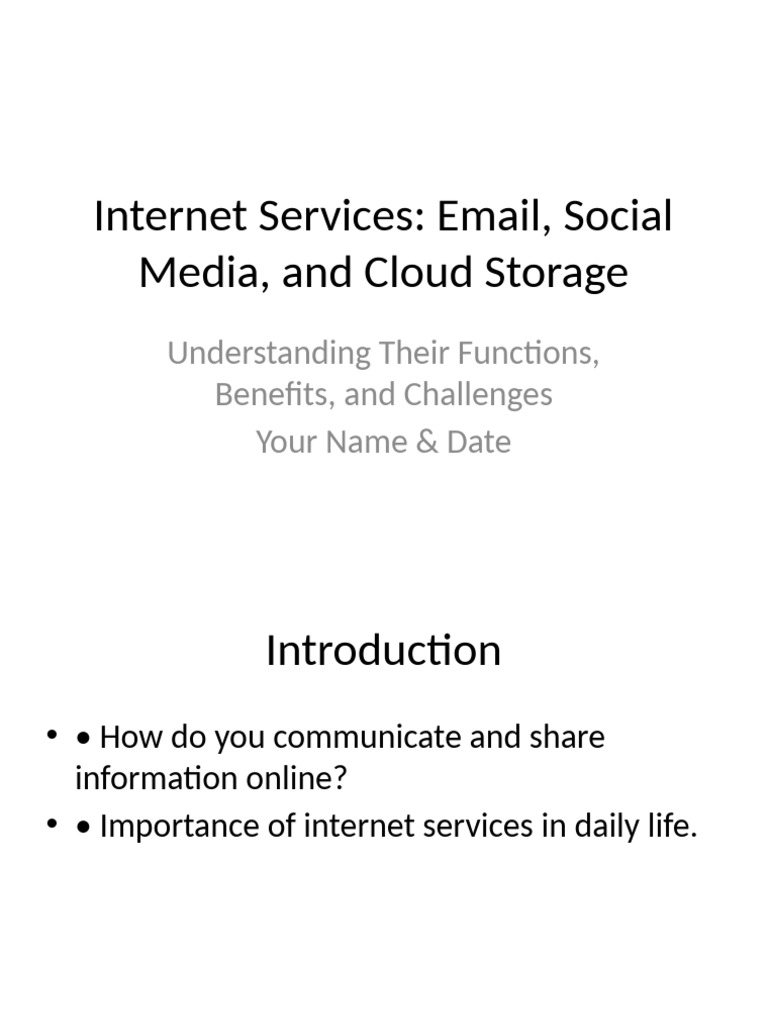 Internet Services: Email, Social Media, Cloud | PDF