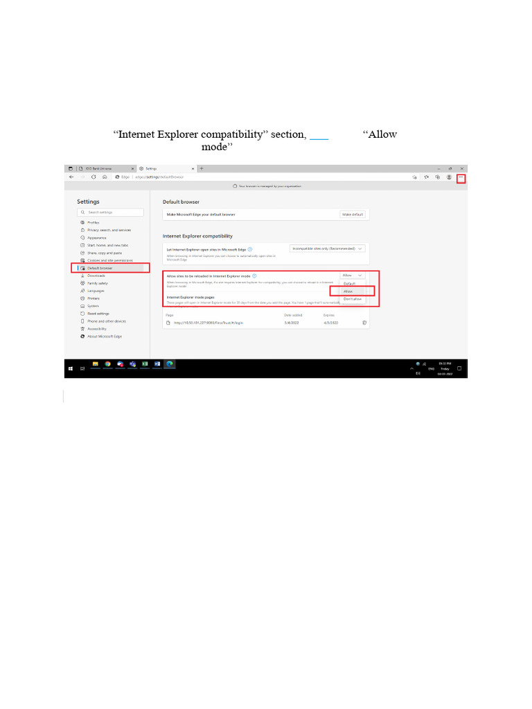 Steps to Open Site in IE mode in Edge | PDF
