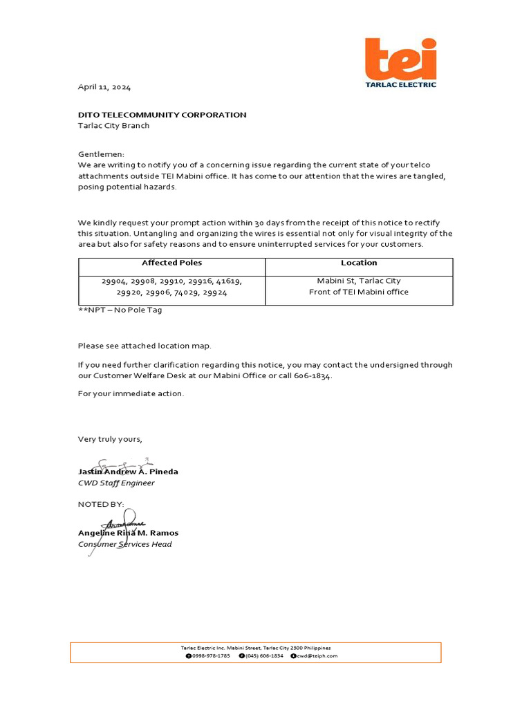 TEI Tangled Wires Notification | PDF