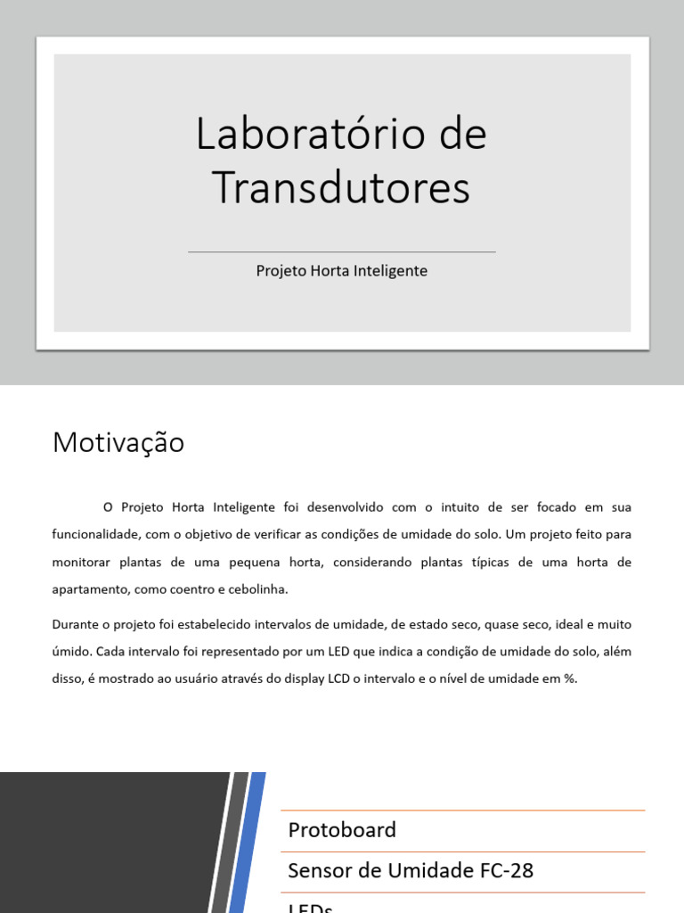 Projeto Laboratório de Transdutores | PDF