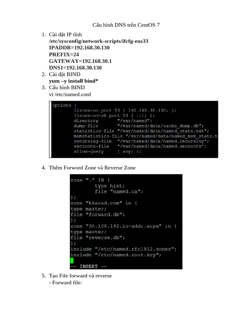 Cấu hình DNS Server trên CentOS 7 | PDF