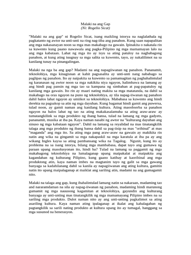 Malaki Na Ang Gap, PT | PDF
