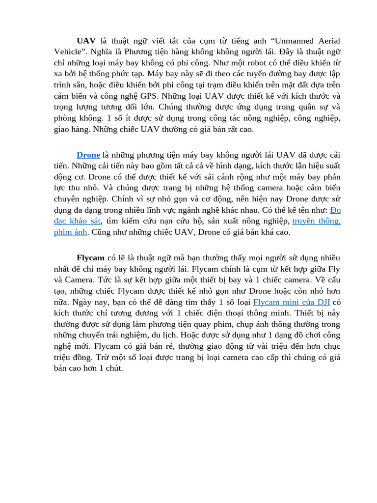 Khái niệm UAV | PDF