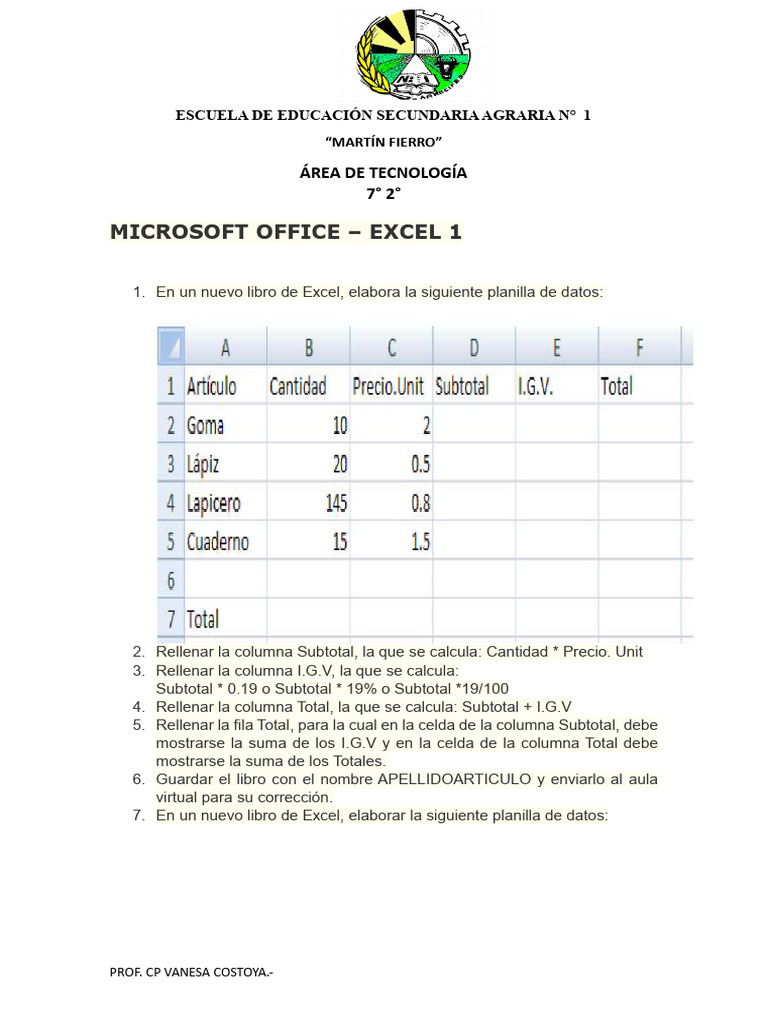 Microsoft Excel 1 | PDF