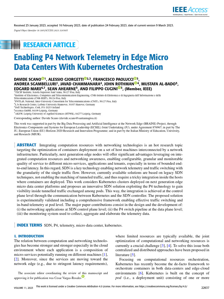 01 - Enabling - P4 - Network - Telemetry - in - Edge - Micro - Data - Centers - With - K8s | PDF ...