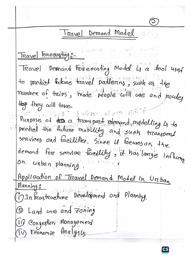 Travel Demand Model Till Trip Generation _organized | PDF