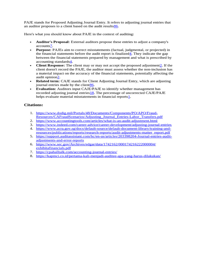 Auditor's Proposal: Purpose:: Citations | PDF