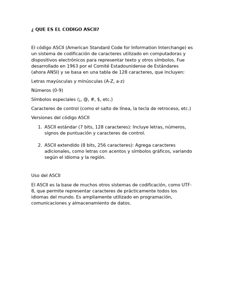 Codigo Ascii | PDF